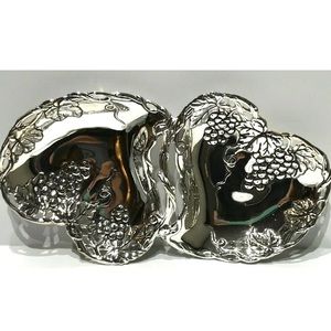 Godinger | Holiday | Nwb Godinger Silver Dish Double Heart Grape Tray ...